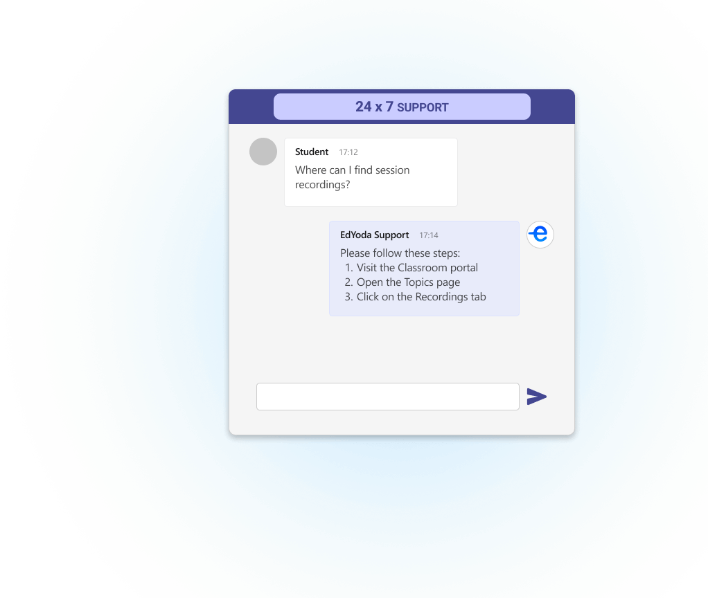 24 x 7 Student Support